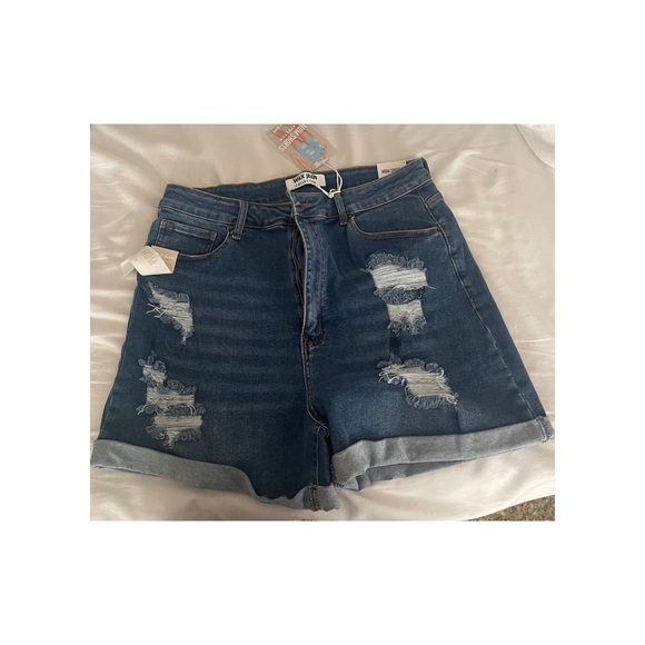 Wax Jean | Shorts | Ripped Stretchy Blue Jean Shorts 2x | Poshmark